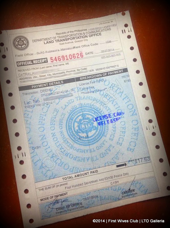 Drivers license receipt - lasopadynamic