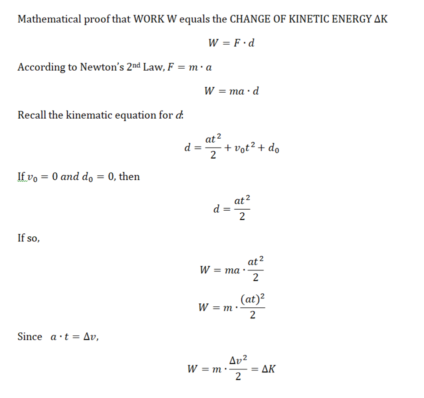 Physics Lab - a Good Place to Do Physics: Work vs change of kinetic energy