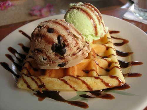Waffles is World: waffles con helado