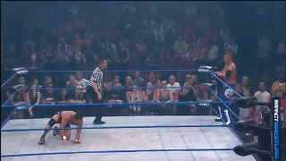 Misses AJ's Springboard Flying Forearm Smash