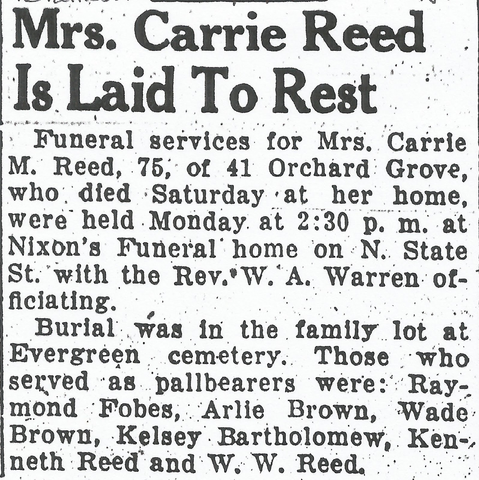 Joanne's Genealogy Research: Rosa's Cousins - Carrie Wright