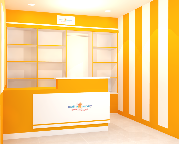 Desain counter Laundry - Khoirul Booth