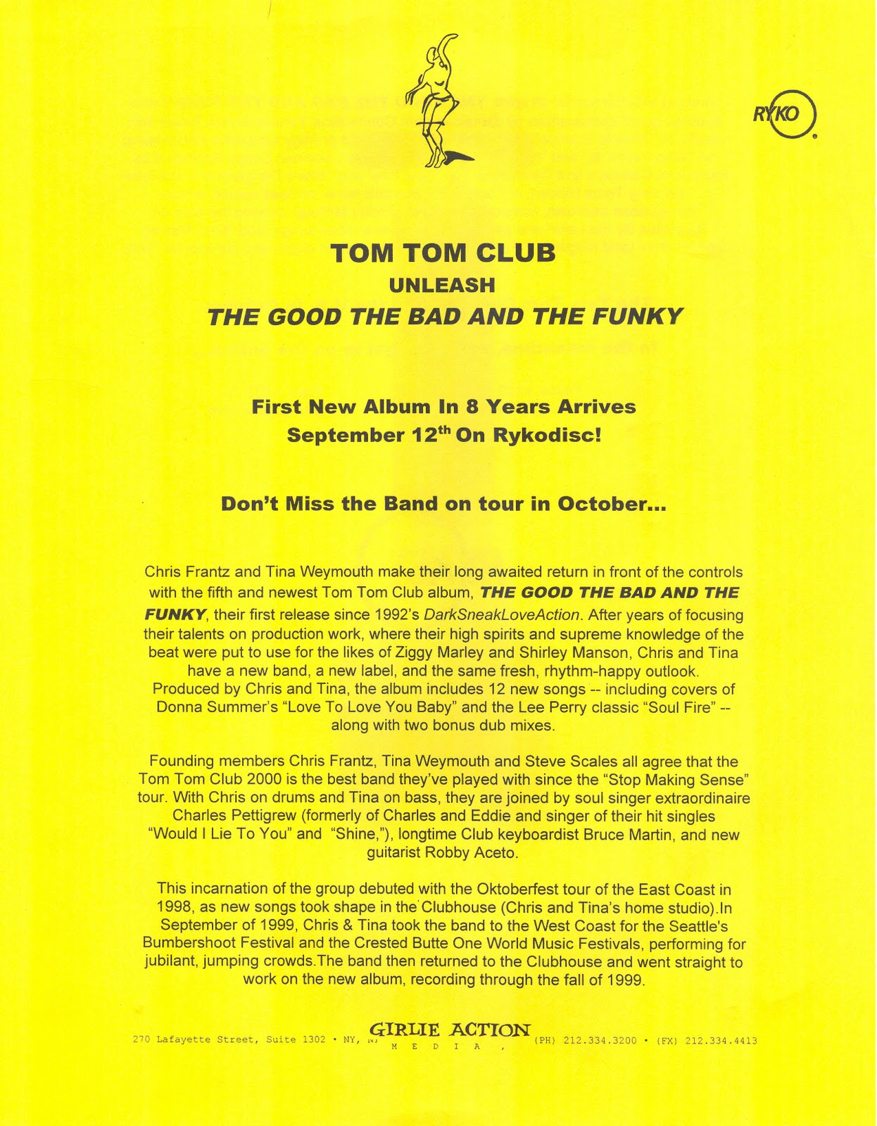 Lansure's Music Paraphernalia: TOM TOM CLUB | Press Kits | Memorabilia