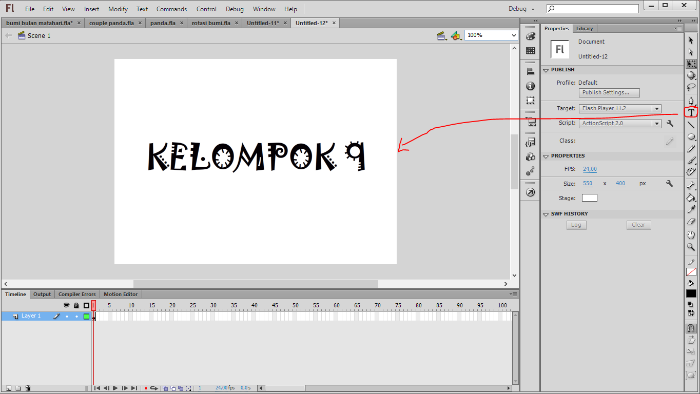 Tutorial Membuat Animasi Sederhana Menggunakan Adobe Flash CS6 (Part 1) | "D" For DAZZLE