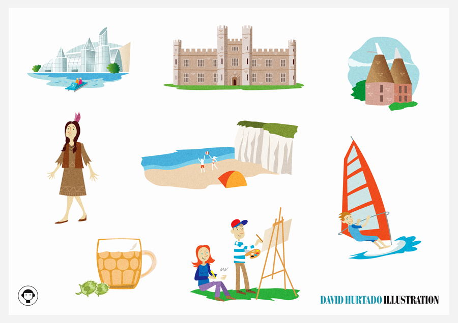 David Hurtado Illustration Blog: Illustrated Maps for Visit Kent Guide