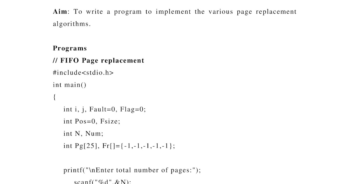 Dr R Anurekha: 10. a. Page Replacement Algorithms - FIFO