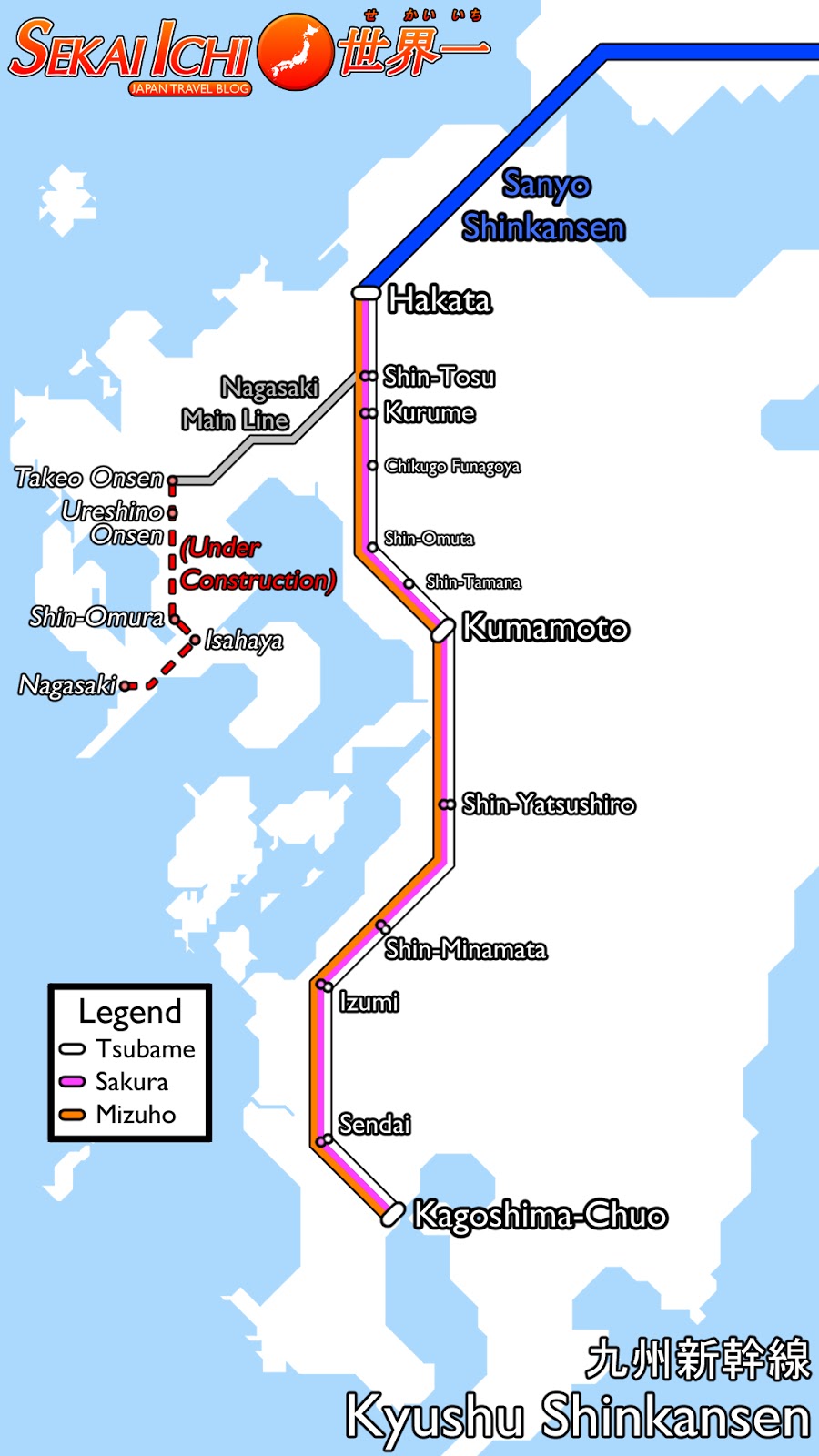 Nozomi Train Map