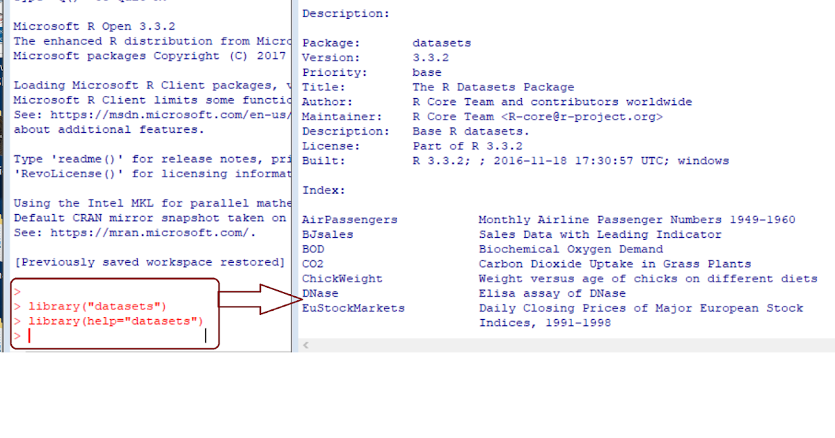 HodentekHelp: How do you find what practice datasets are available in R?
