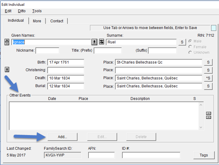 Cues & Clues for AQ: Other Events
