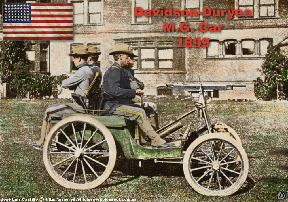 Armored Vehicles of the WWI: U.S. Davidson-Duryea Machine Gun Car. 1899.