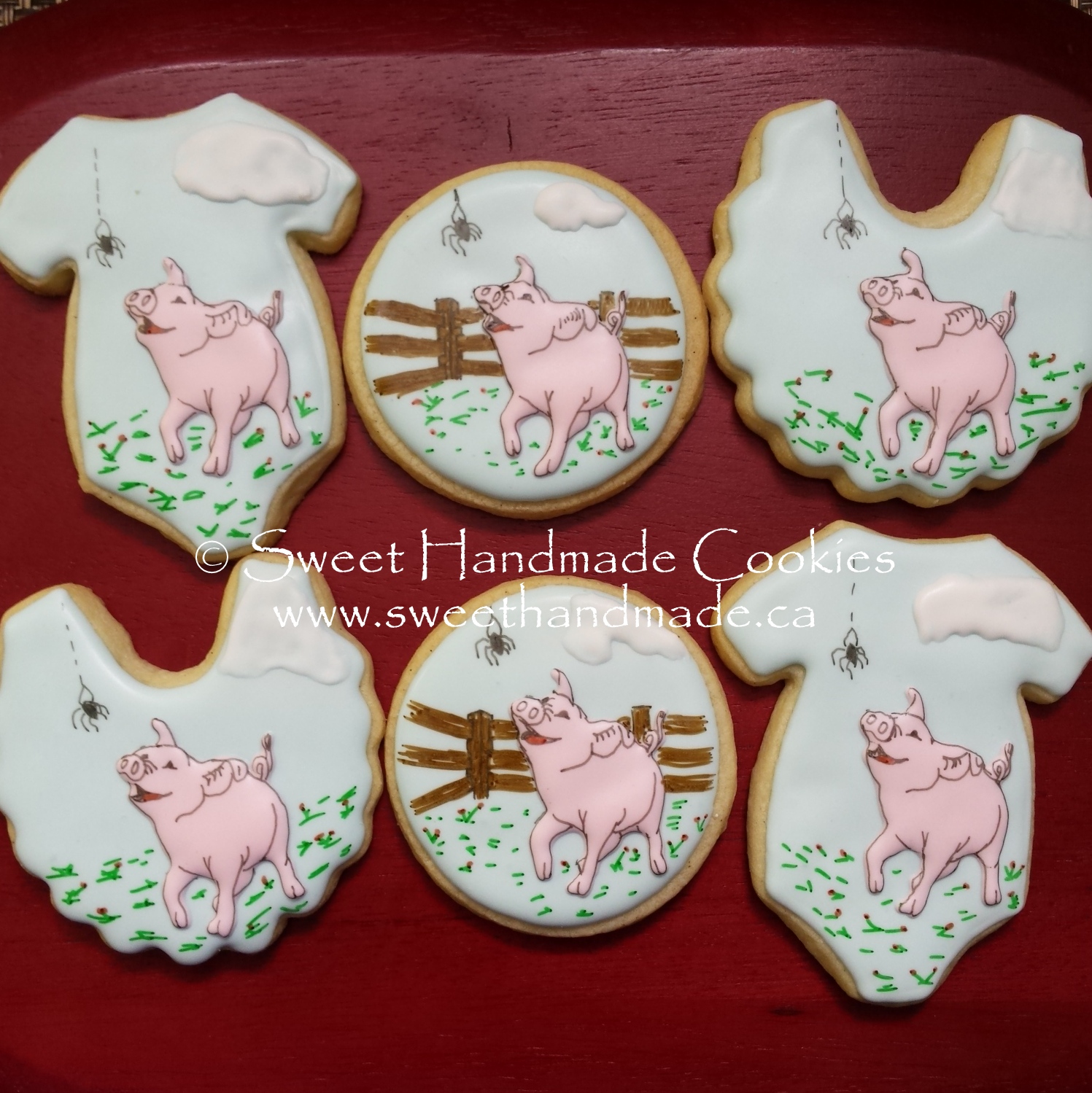 Sweet Handmade Cookies: Charlotte's Web Baby Shower Cookies