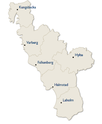 Karta över Halland Regionen | Karta över Sverige, Geografisk, Fysisk ...