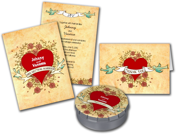 Wedding Cards and Gifts: Rock 'n' Roll Wedding (Roses) Personalized ...