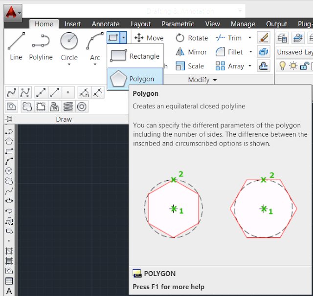 Best of Civil Engineers: Draw Polygon in AutoCAD