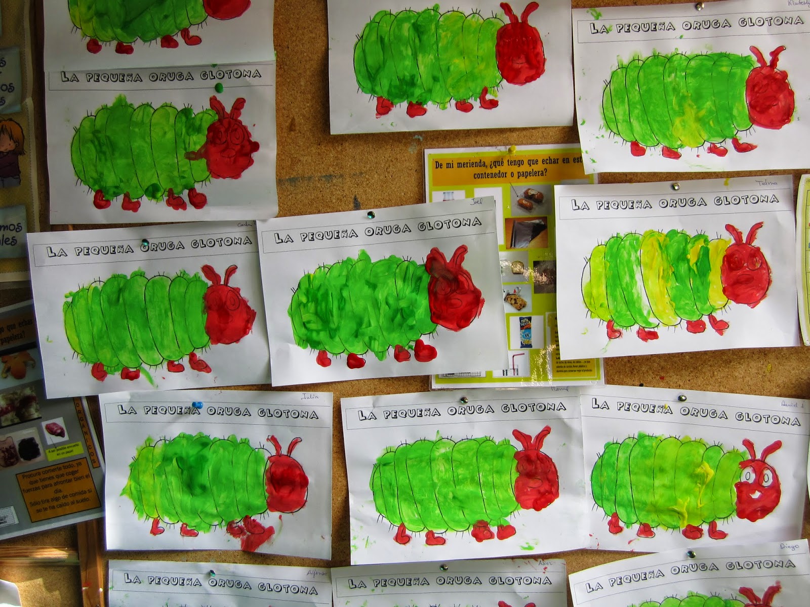 maestranainfantil: PORTADA DEL CUENTO "LA PEQUEÑA ORUGA GLOTONA"