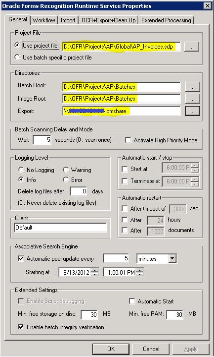 Workplace DBA: OFR & ODC Installation