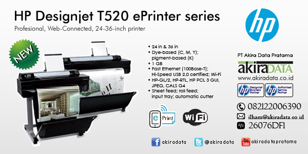 Jual Plotter HP Designjet T520 ePrinter 24 in A1 ~ Jakarta Plotter - Jual HP Designjet Plotter ...