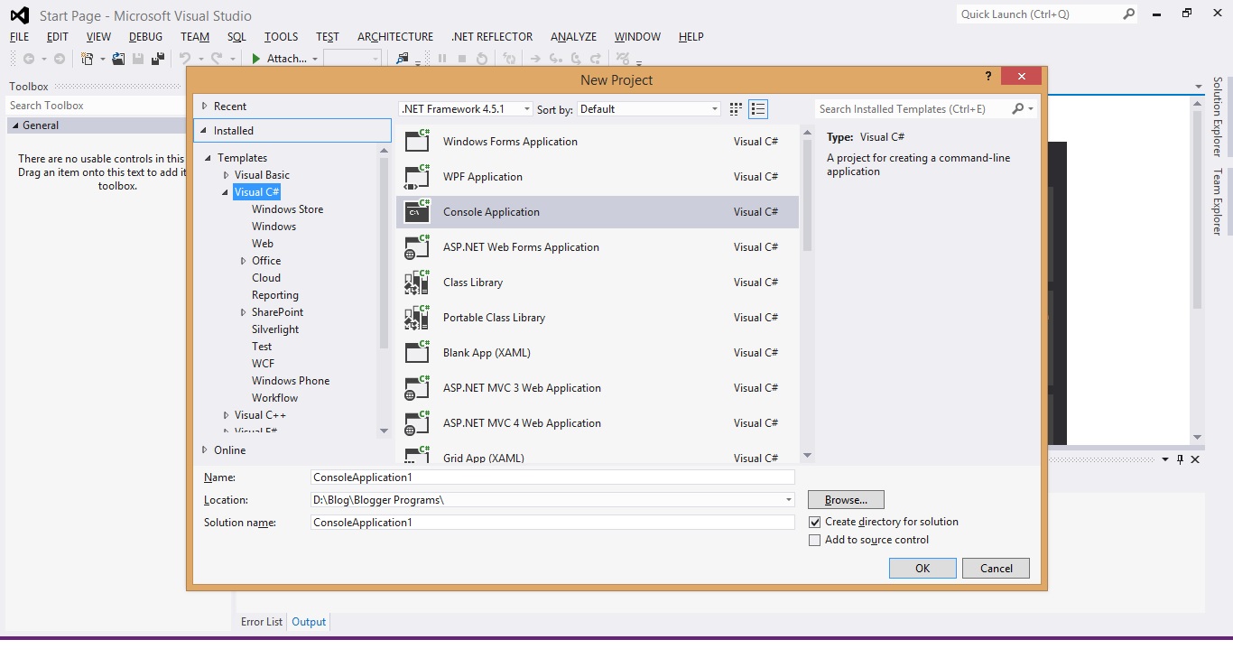 C Sharp Console Application and sample program of Addition of two ...
