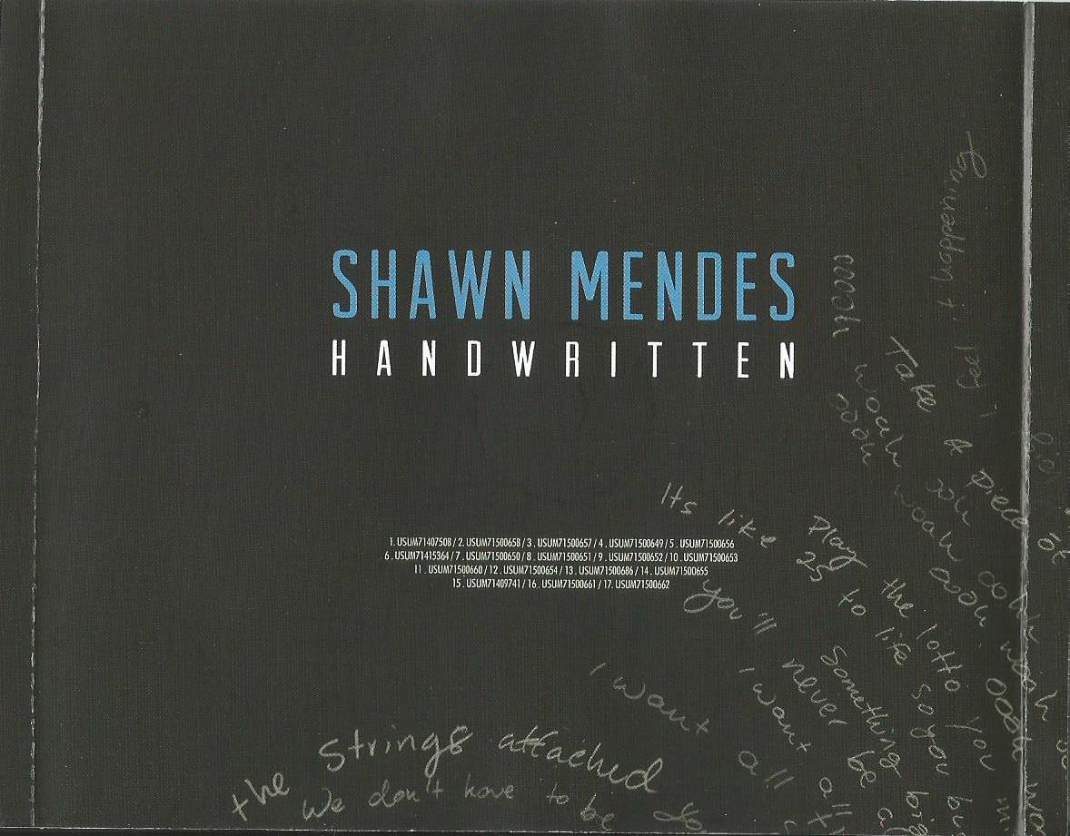 Encarte: Shawn Mendes - Handwritten (Deluxe Edition) - Encartes Pop