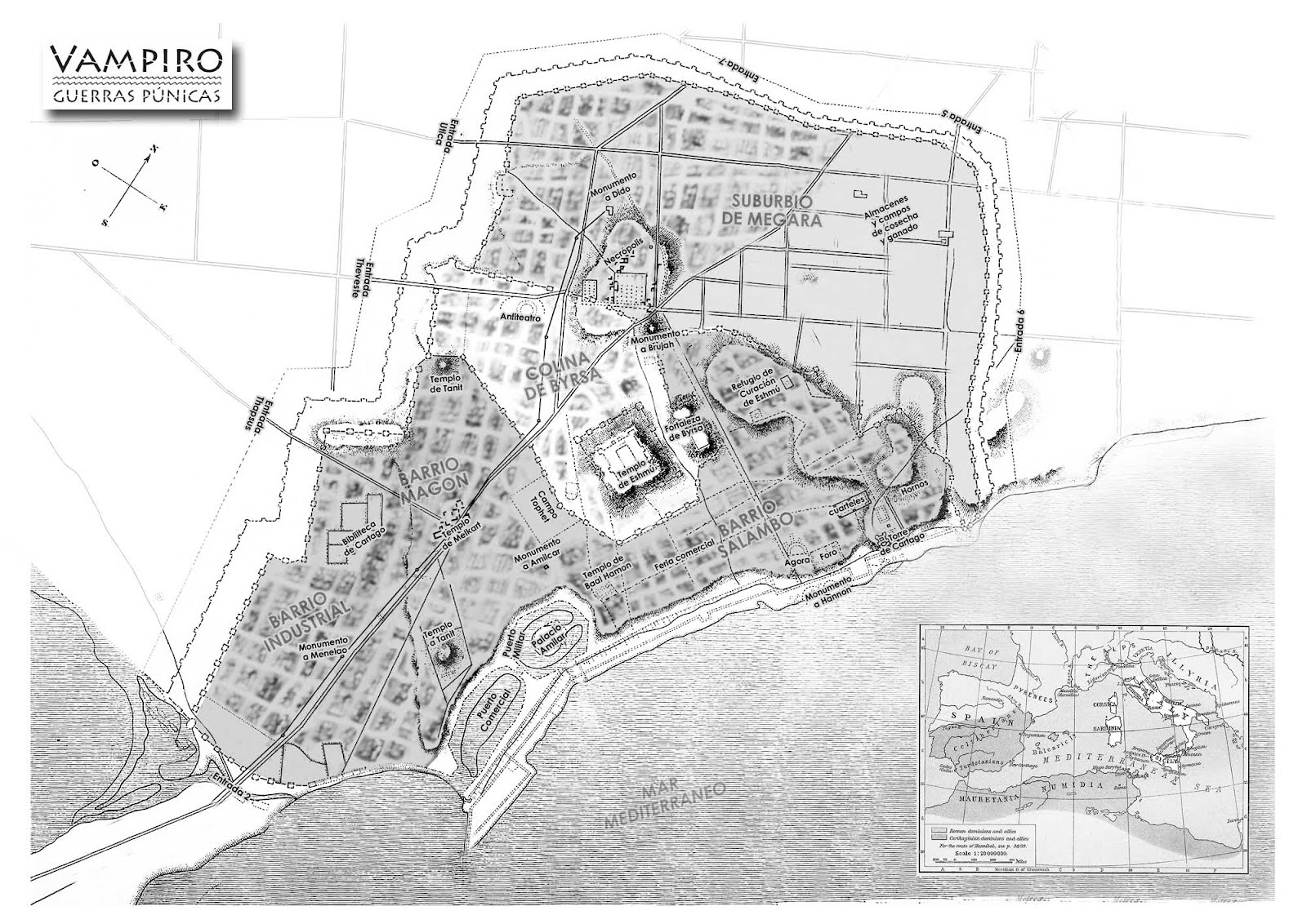 Vampiro Edad Antigua: Mapa de Cartago