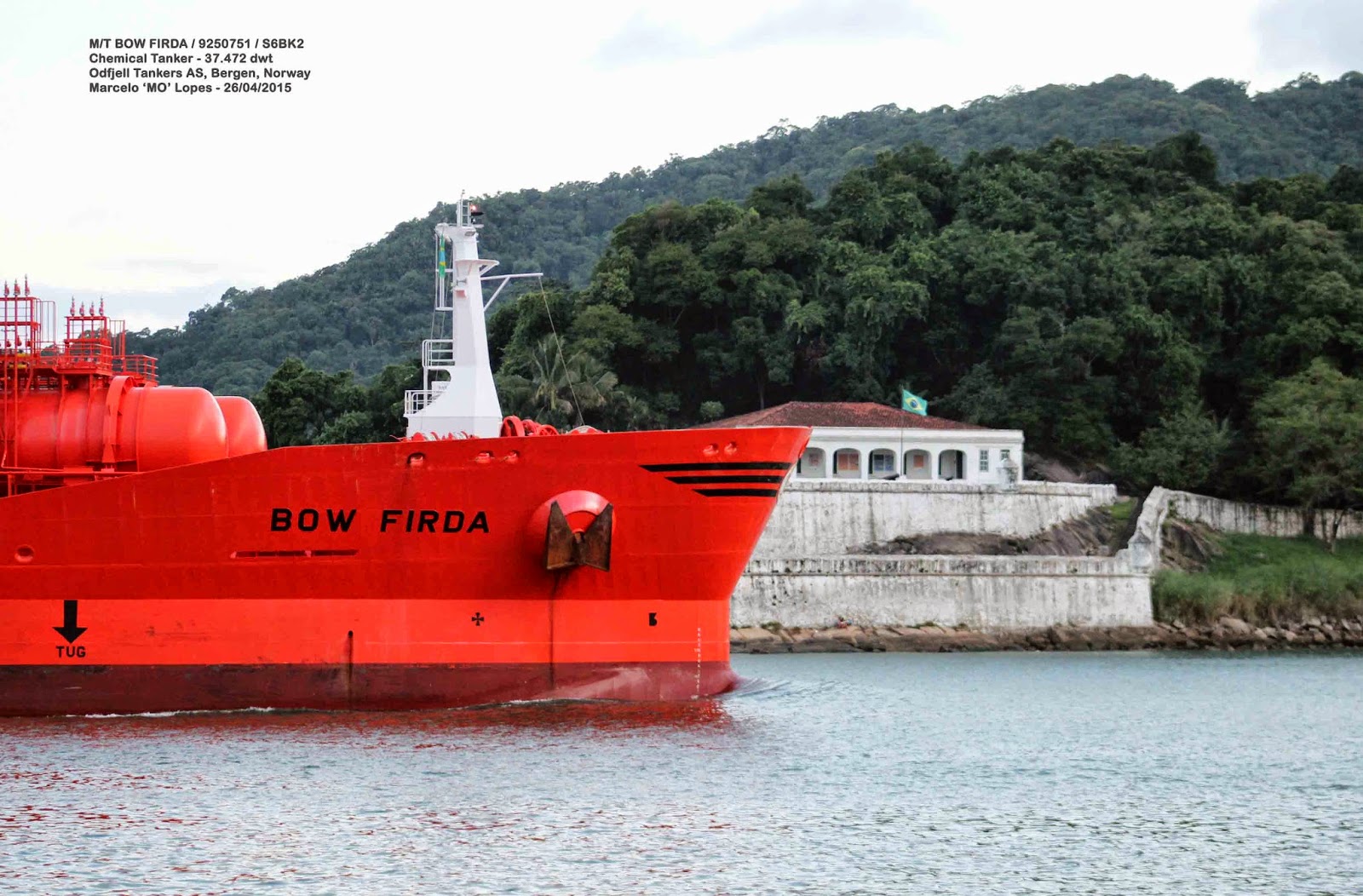 Santos Shiplovers: M/T Bow Firda / S6BK2 - Leaving Santos 26/04/2015