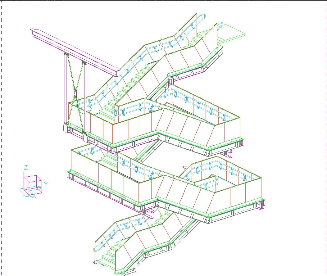 Daniela Chelaru: Tekla print screens for Olympic Vomitory Stairs