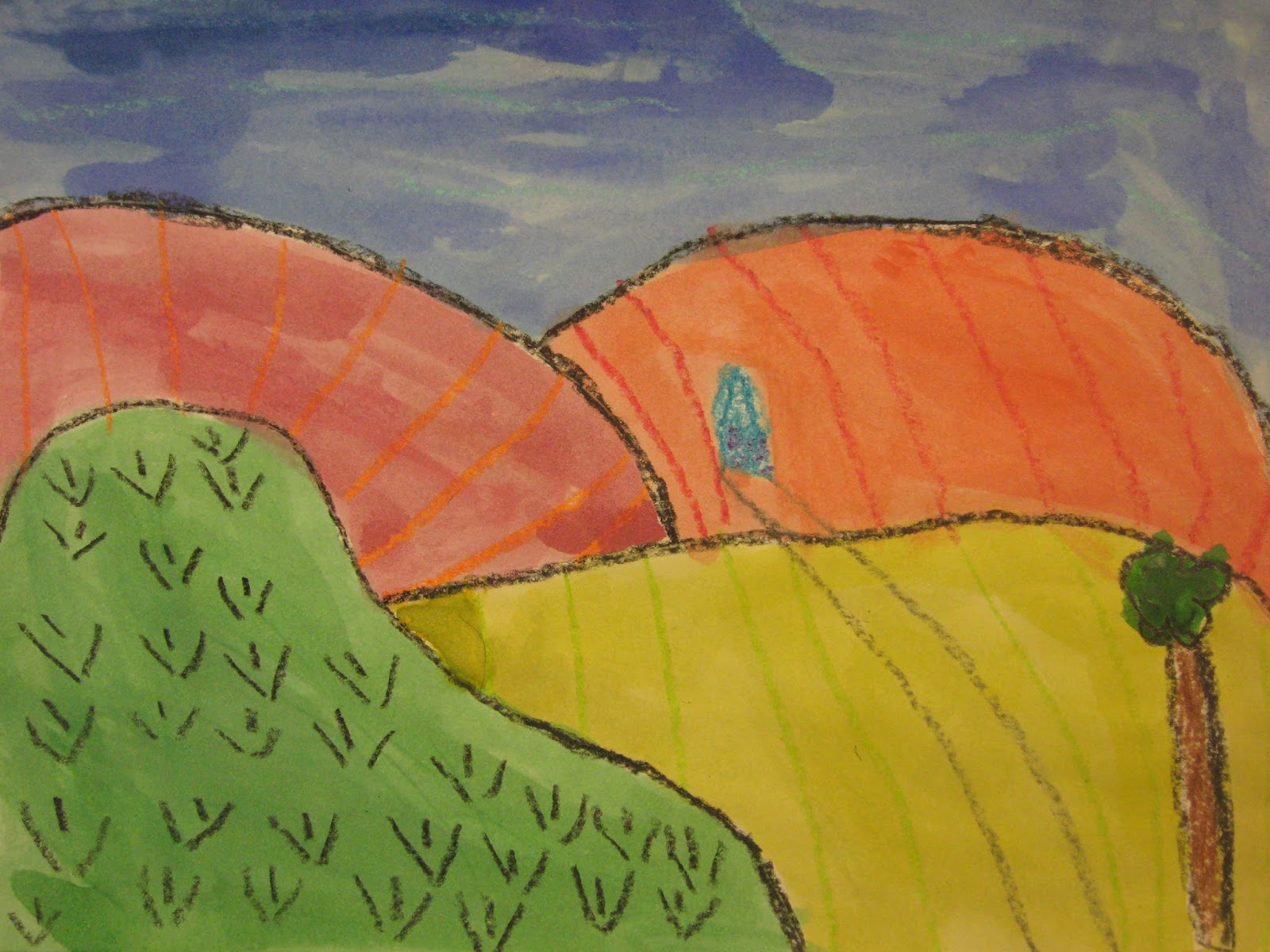 Miss Young's Art Room: 1st Grade Patterned Landscapes