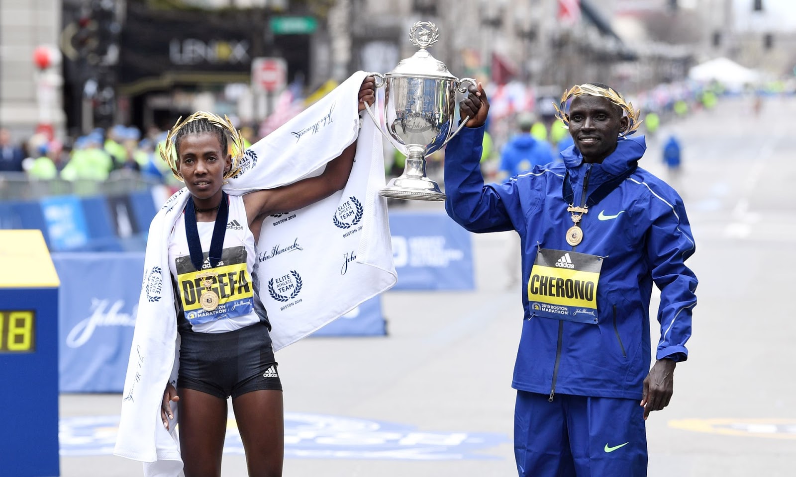 Lawrence Cherono and Worknesh Degefa win the 2019 Boston Marathon