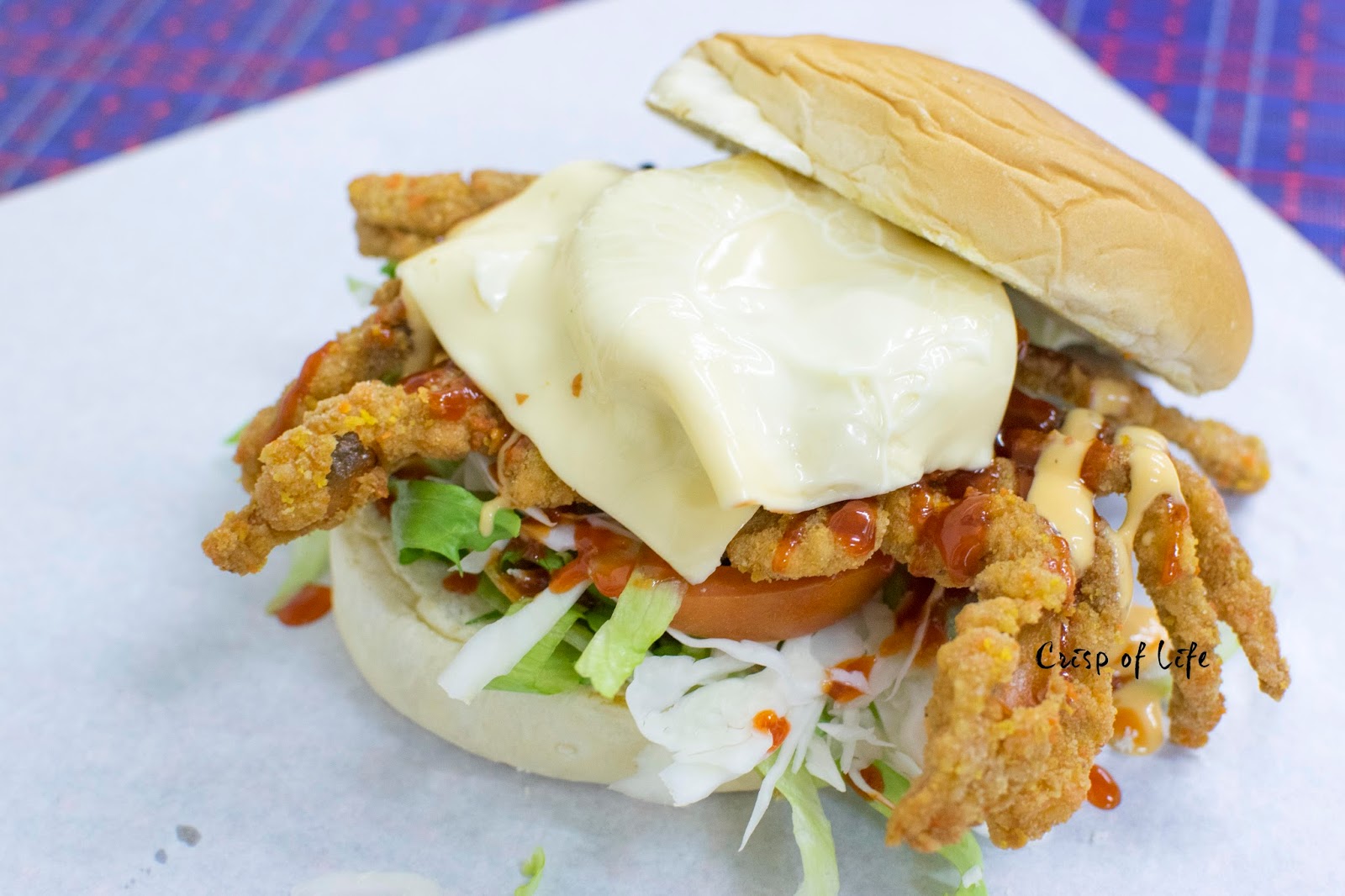 Dendeng and Soft Shell Crab Burger @ D'Marta Cafe. Sunway Tunas, Penang