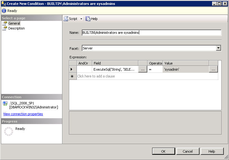 Jon Morisi's SQL Blog: Configure a policy to check that the BUILTIN ...