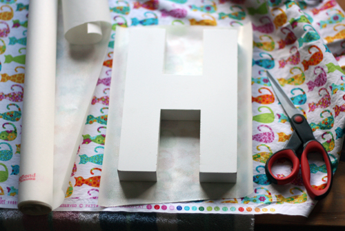 But Lightly Here: How To: Cover A Wooden Letter With Fabric