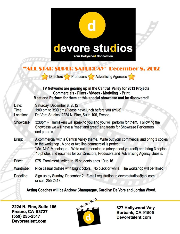 DeVore Studios Talent & Casting: 2012
