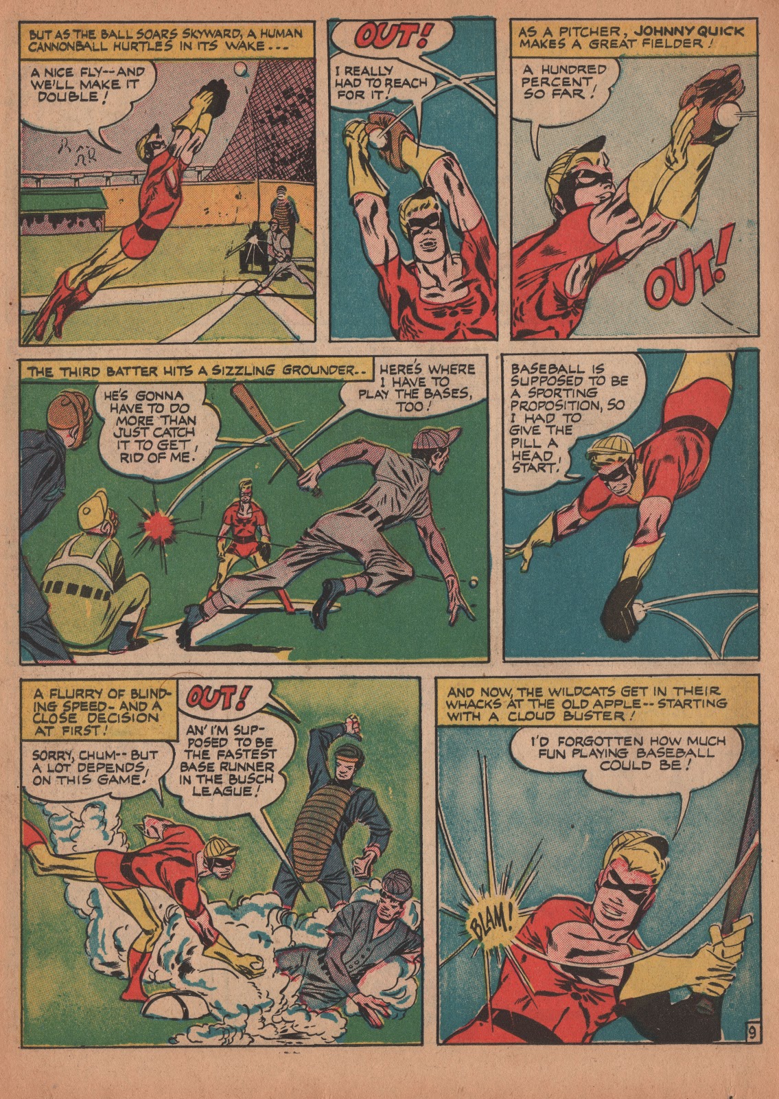 Mort Meskin: Johnny Quick from More Fun Comics #92, 1943