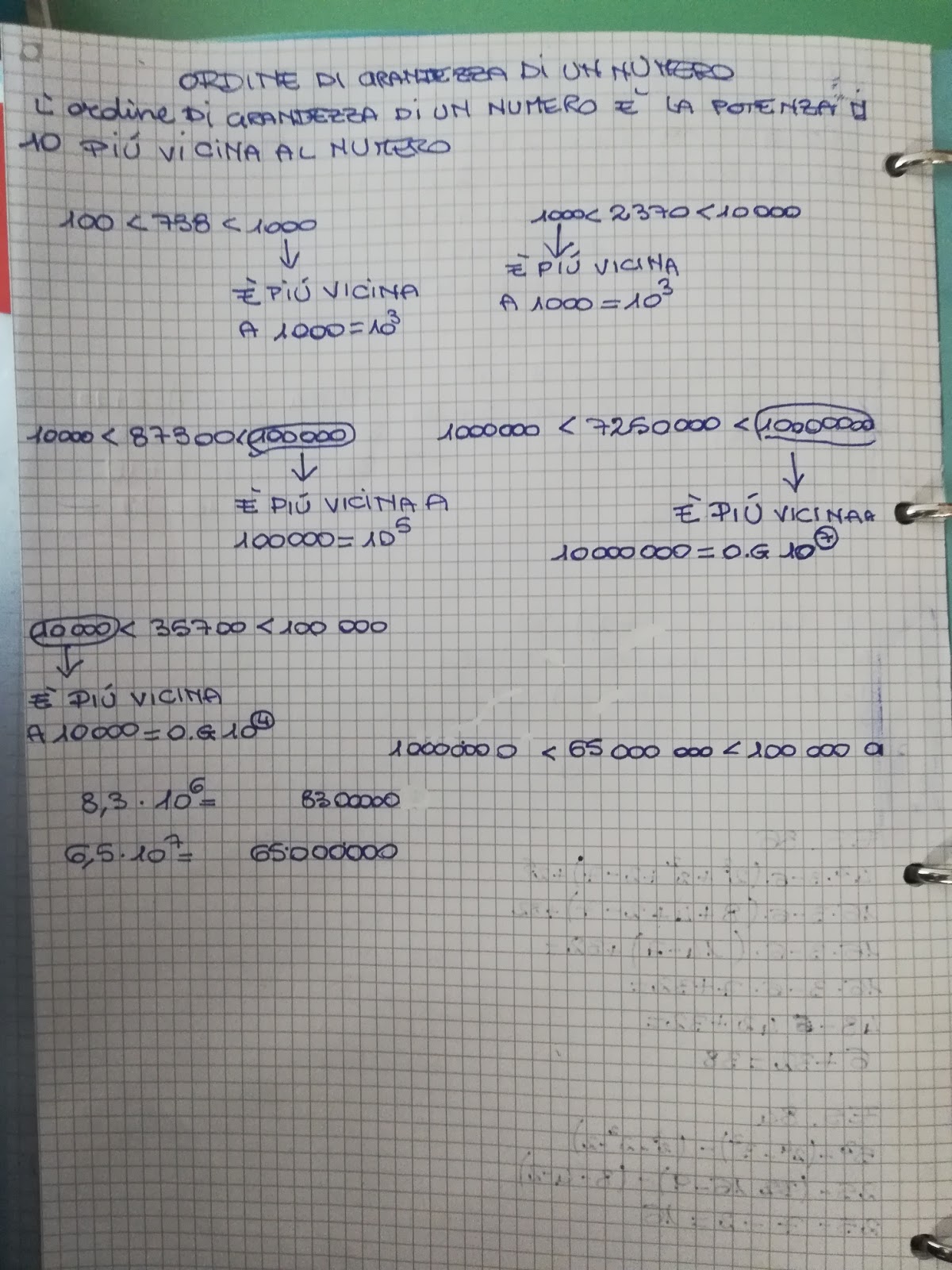 Scienze And Mate Scuola Media Ordine Di Grandezza