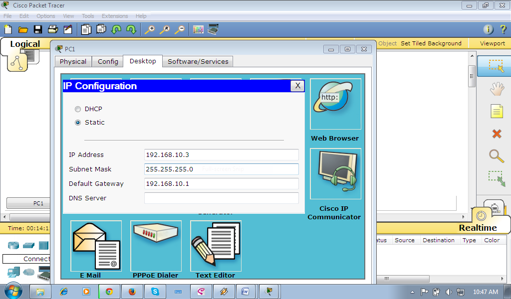 Membuat contoh Desain Jaringan dengan 1 Router