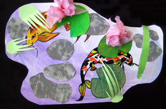My Adventures In Positive Space: Koi Pond Collages