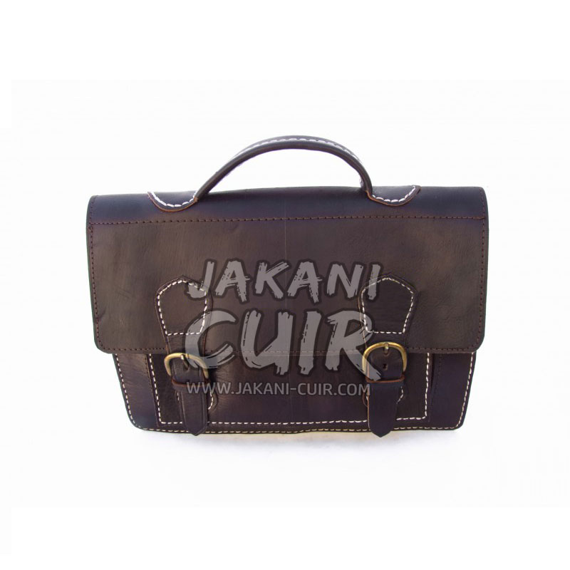 Jakani Cuir Nature: Moroccan Business Bag In Geniune Leather