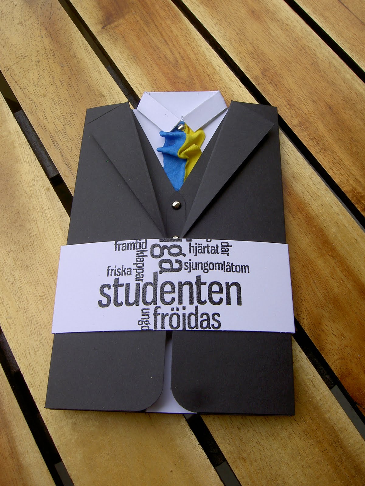 Handmade by Tina: Kavaj kort till student