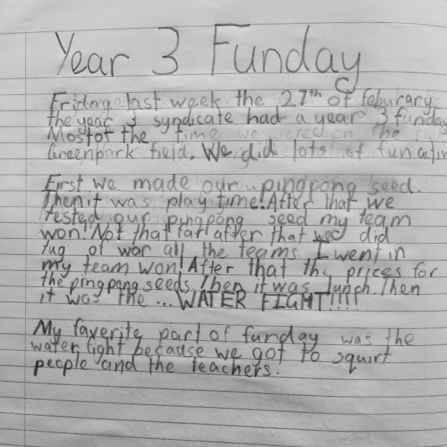 Room 16 2015: Recount writing