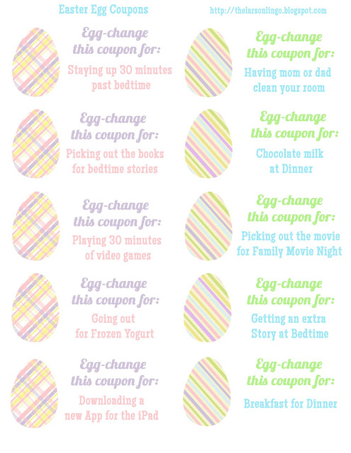 The Larson Lingo: Easter Egg Coupons {Free Printable}