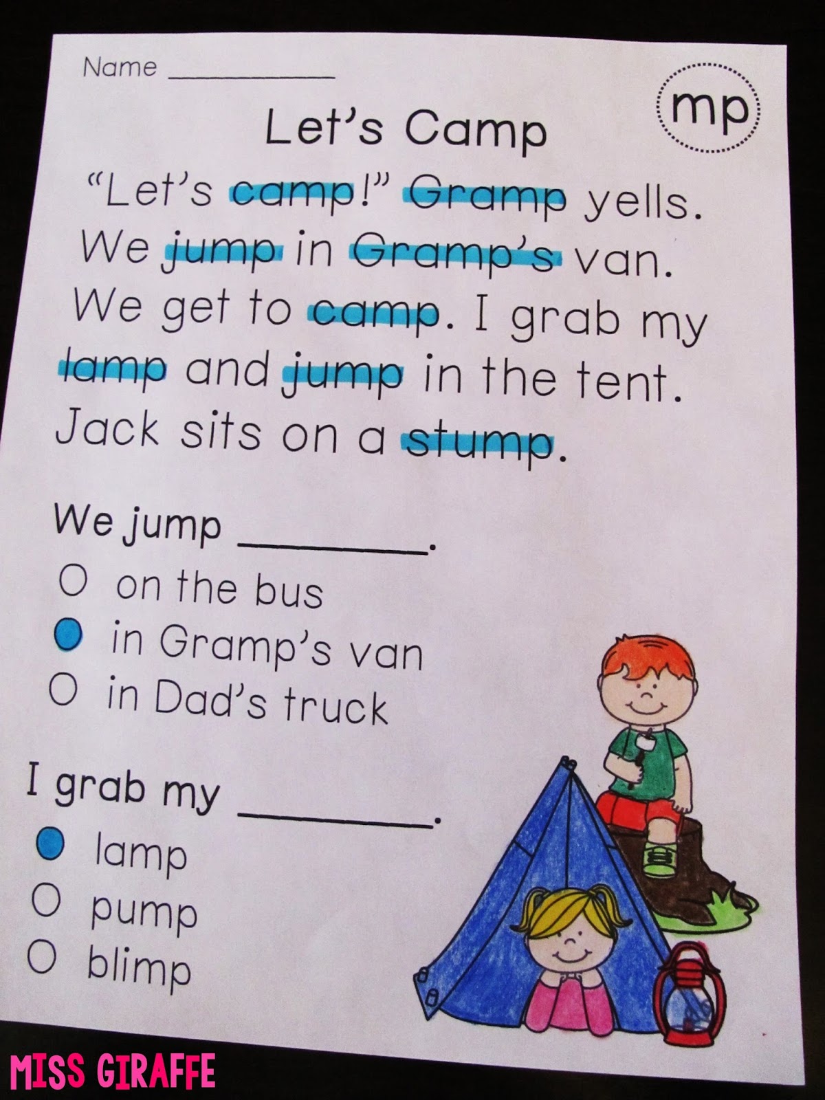 Miss Giraffe's Class: Phonics Fluency Notebooks