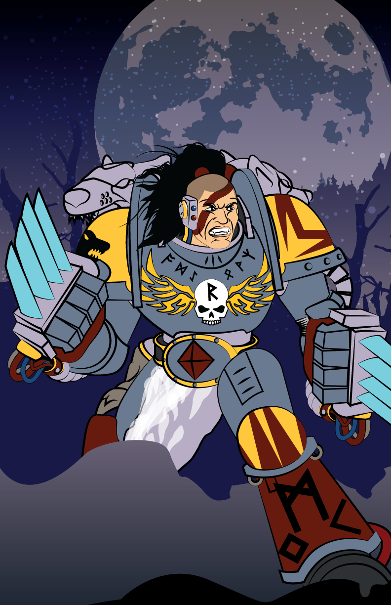 5 Years of Paint: Step by Step: Space Wolf Illustration