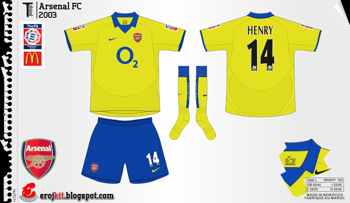 Kit Design, by eroj: 2003-04 Arsenal (Home e Away)