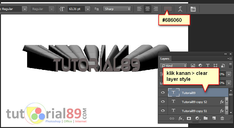 Cara membuat tulisan efek center 3D dengan photoshop ~ Gallery DJ