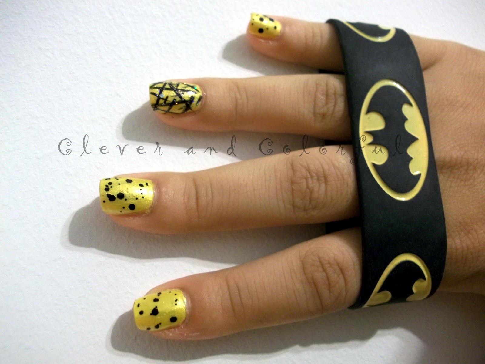 Clever and Colorful: Batman-Inspired Nails for Otakon