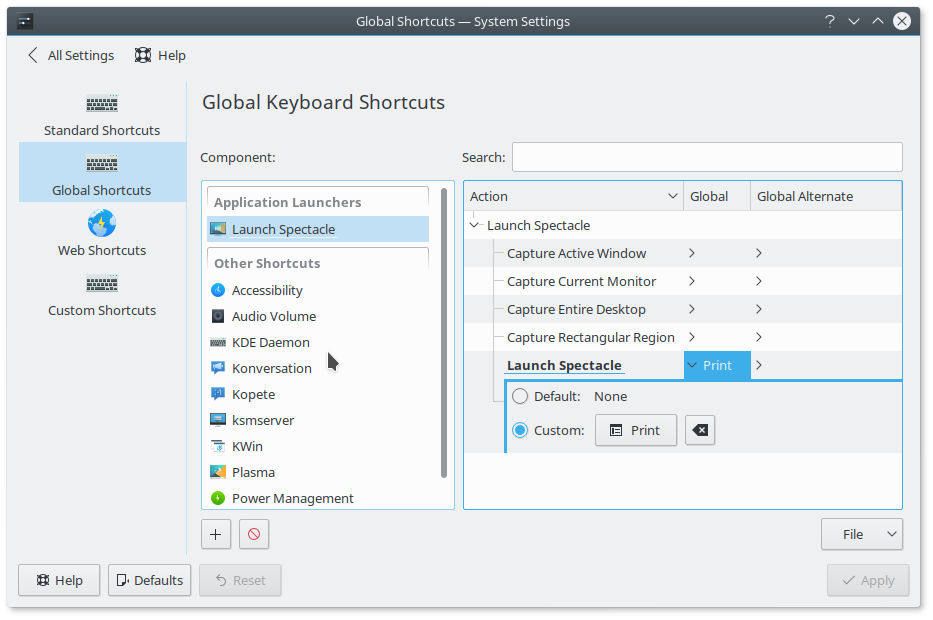 Take screenshot on Plasma/KDE Desktop in archlinux
