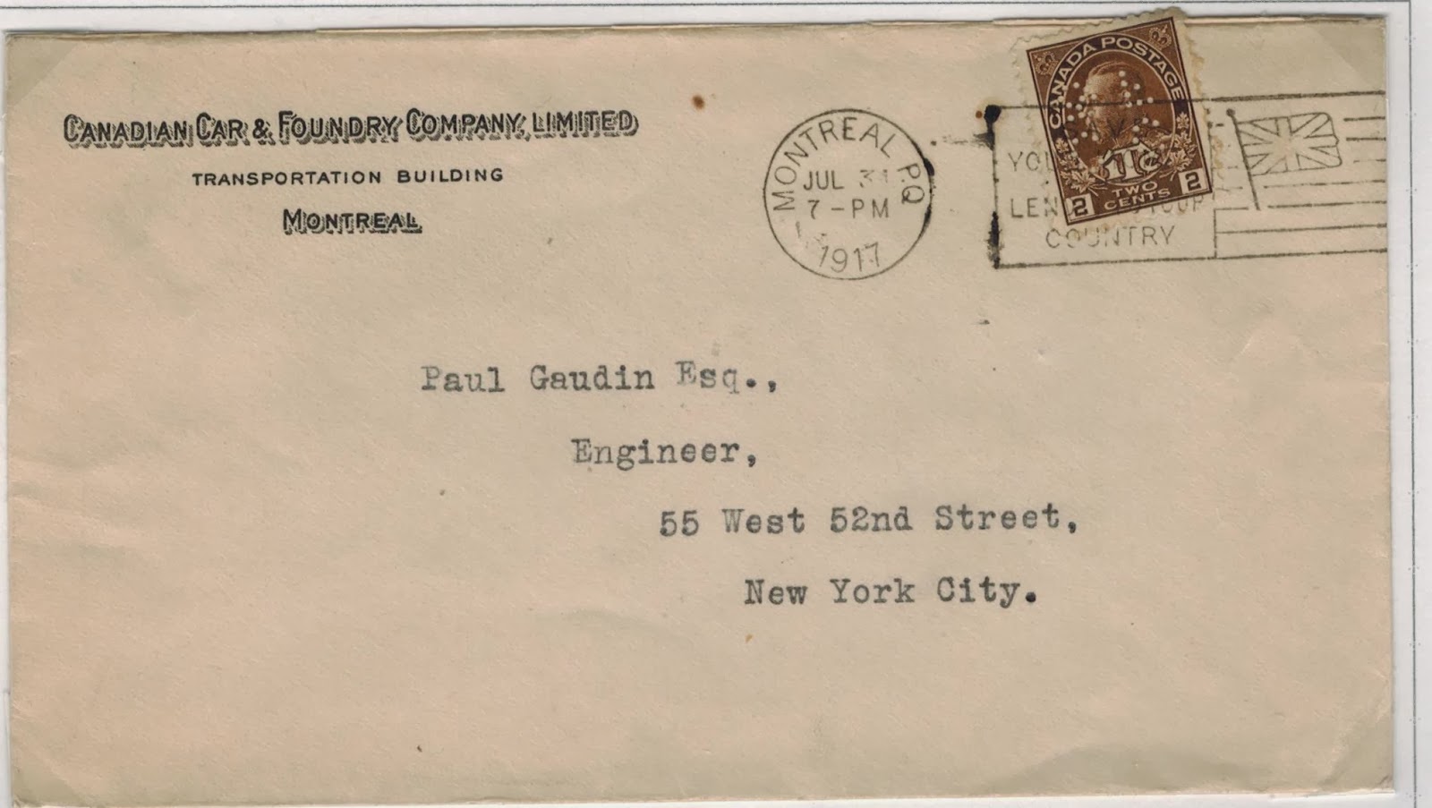 Postal History Corner: Canadian Letter Rates to the United States ...