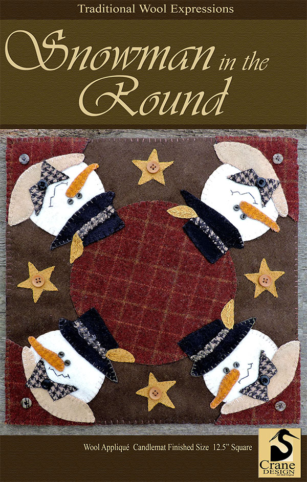 Crane Design by Jan Mott Wool Applique Penny Rug & Punchneedle Patterns