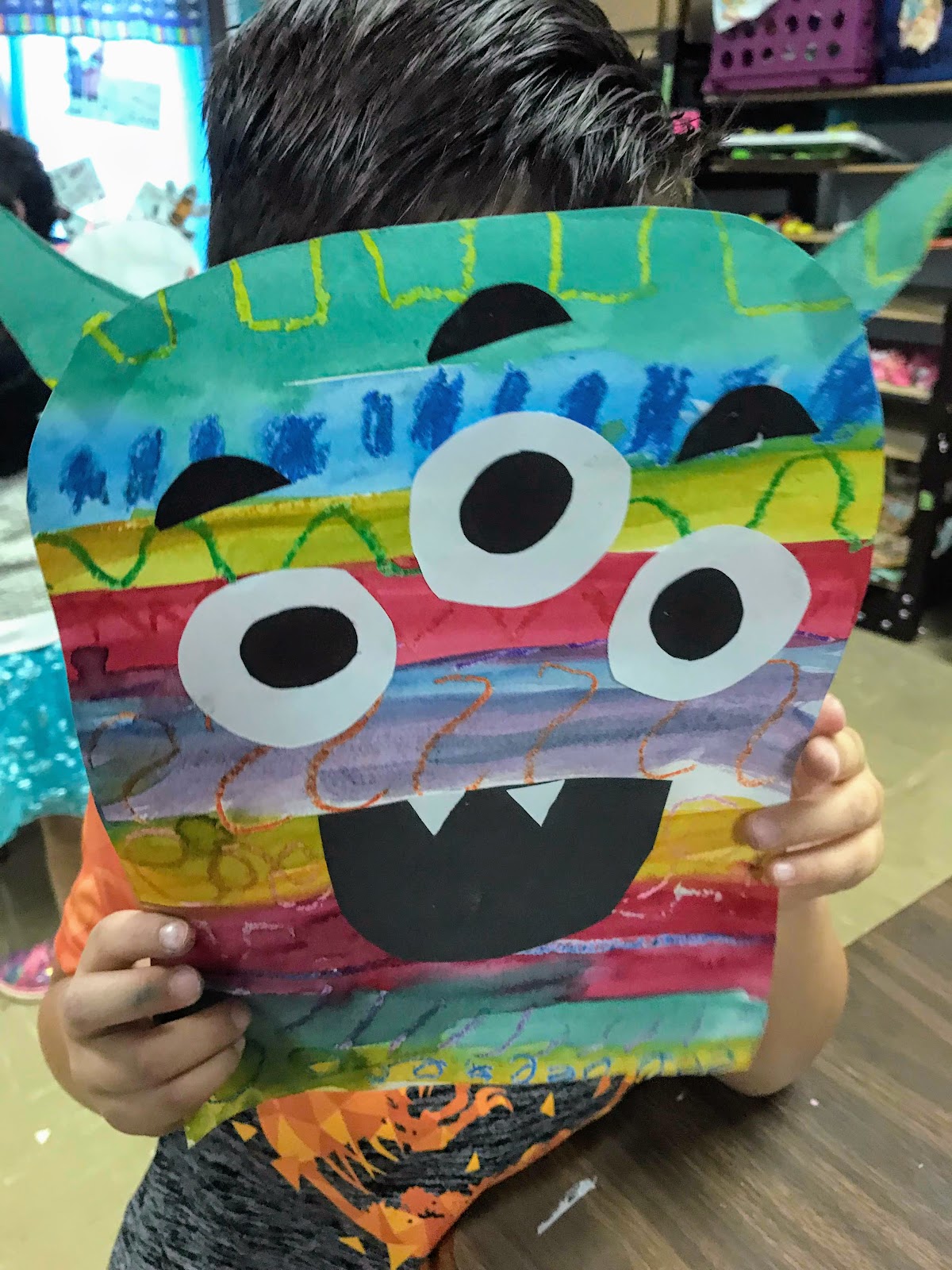 Elements of the Art Room: Kindergarten Line Painting Monsters