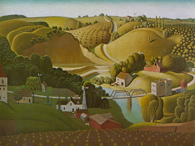 ART and ARCHITECTURE, mainly: inter-war American landscapes: Grant Wood